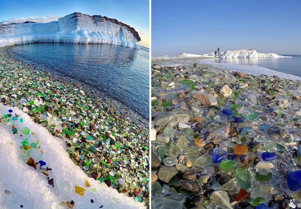 Die atemberaubende Eleganz des gläsernen Strandes von Ussuri Bay ...